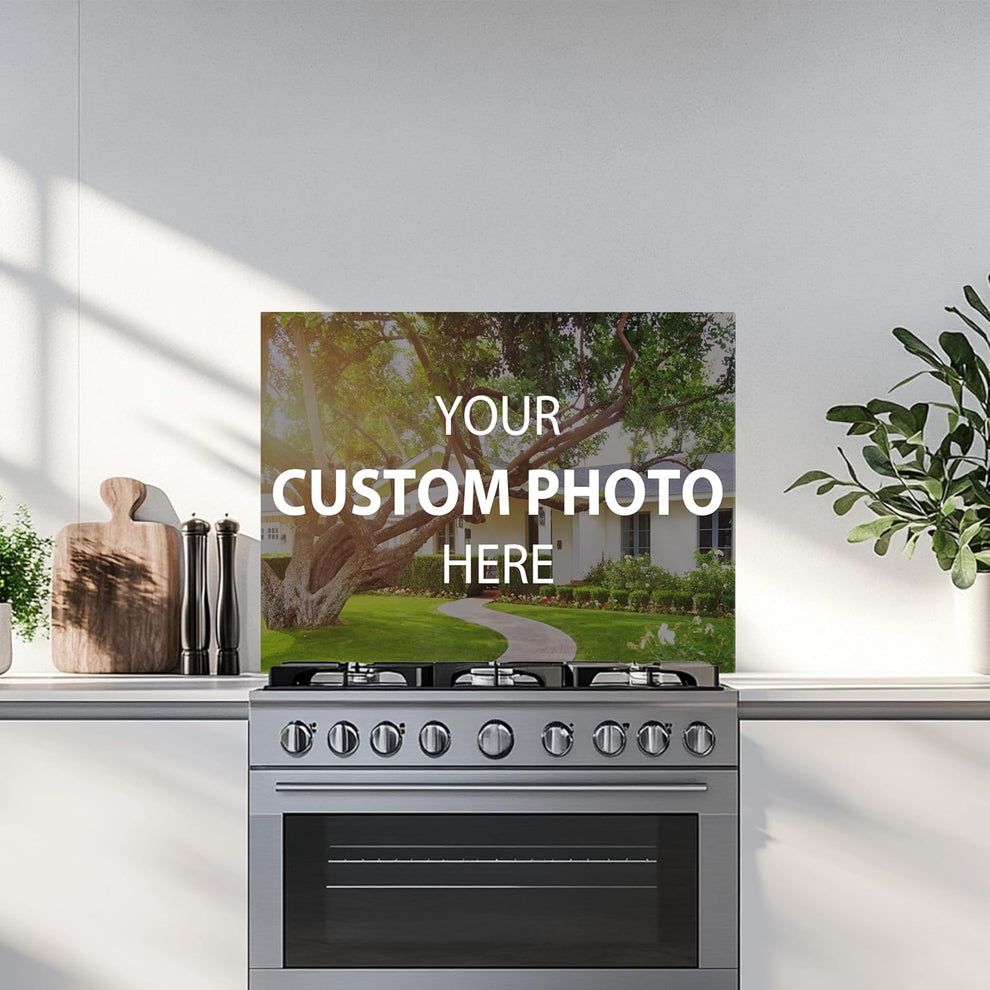 Custom Photo Glass Backsplash – Personalized Design Kitchen Backsplash ...