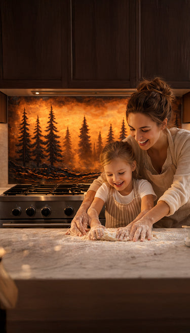 Tempered Glass Backsplash & Decorative Kitchen Splashback for Stove ...
