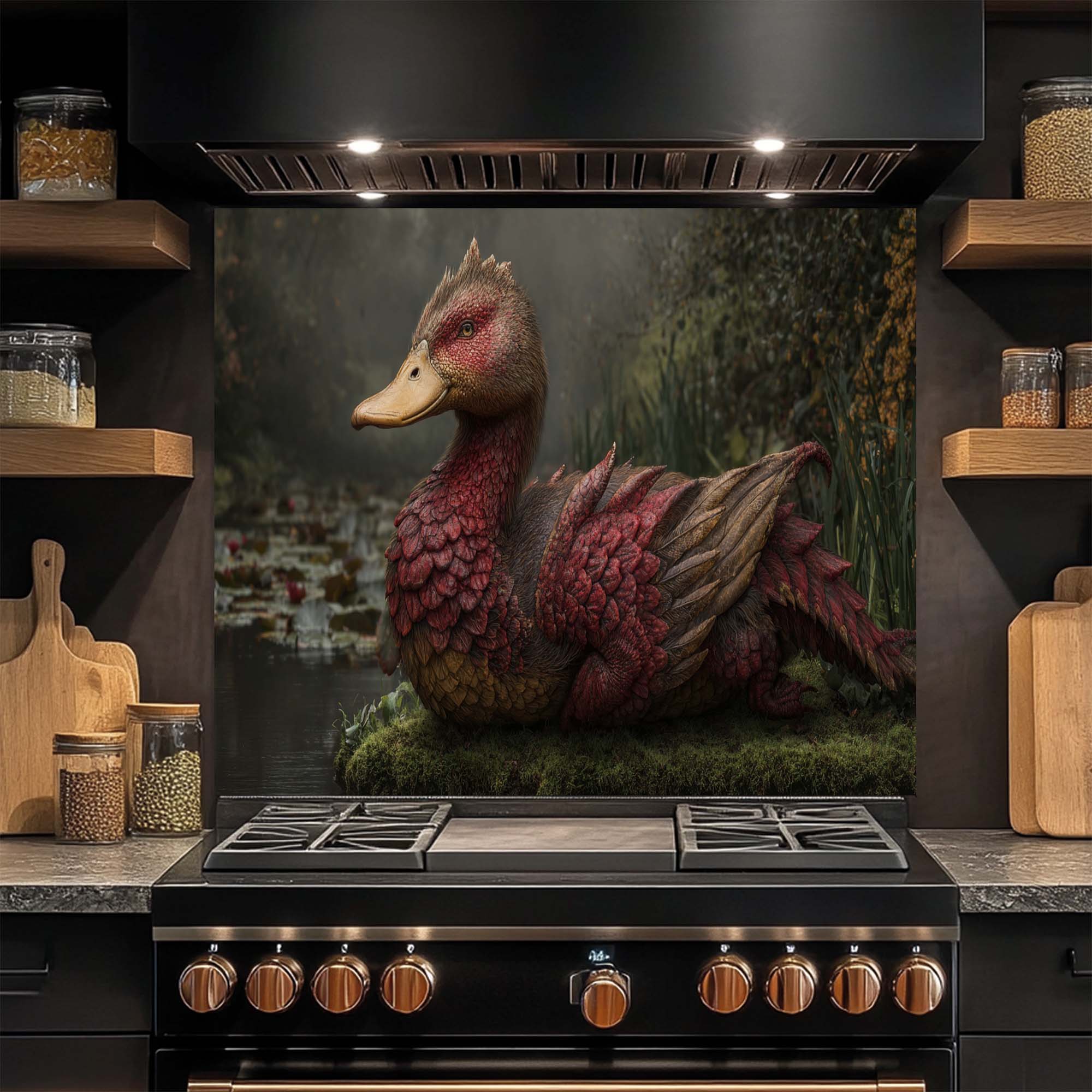 Dragonbill – Mythical Tempered Glass Backsplash for Kitchen – Glass ...